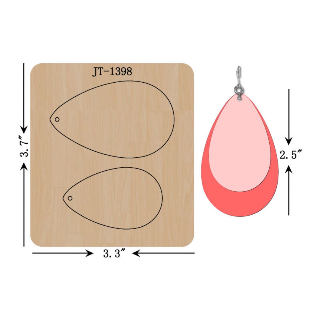 Leather Earring Cutting Die, 2.5 INCH, Teardrop Earring Die, Sizzix ...