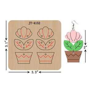 Cut and Emboss Leather Earring Die, 2 INCH, Flower Pot Embossing Die ...