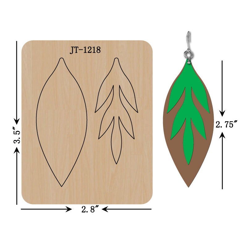 Leather Earring Cutting Die 2.75 INCH Leaf Earring Die - Etsy UK