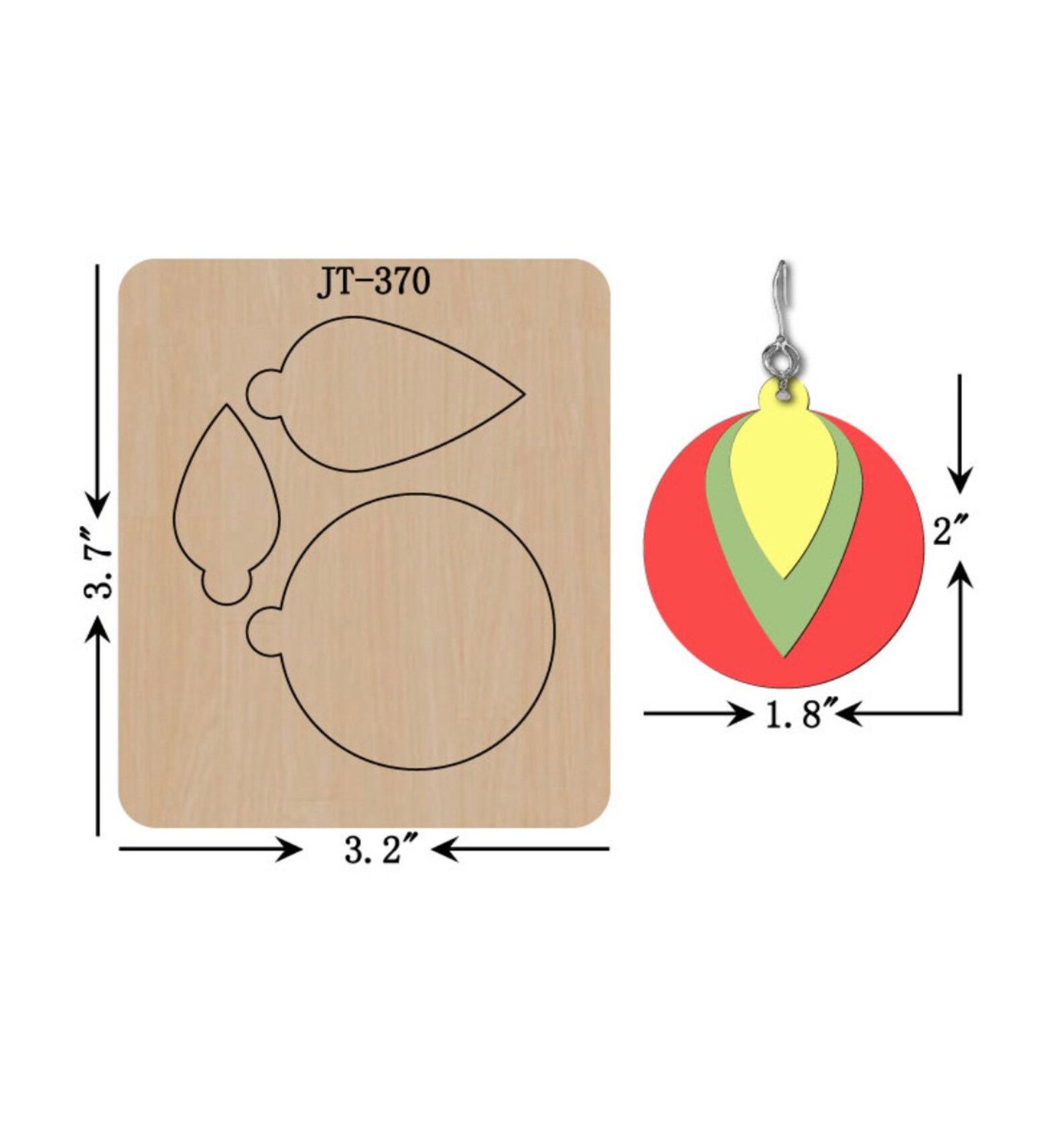 Leather Earring Cutting Die 2 INCH Stacked Circle Earring - Etsy