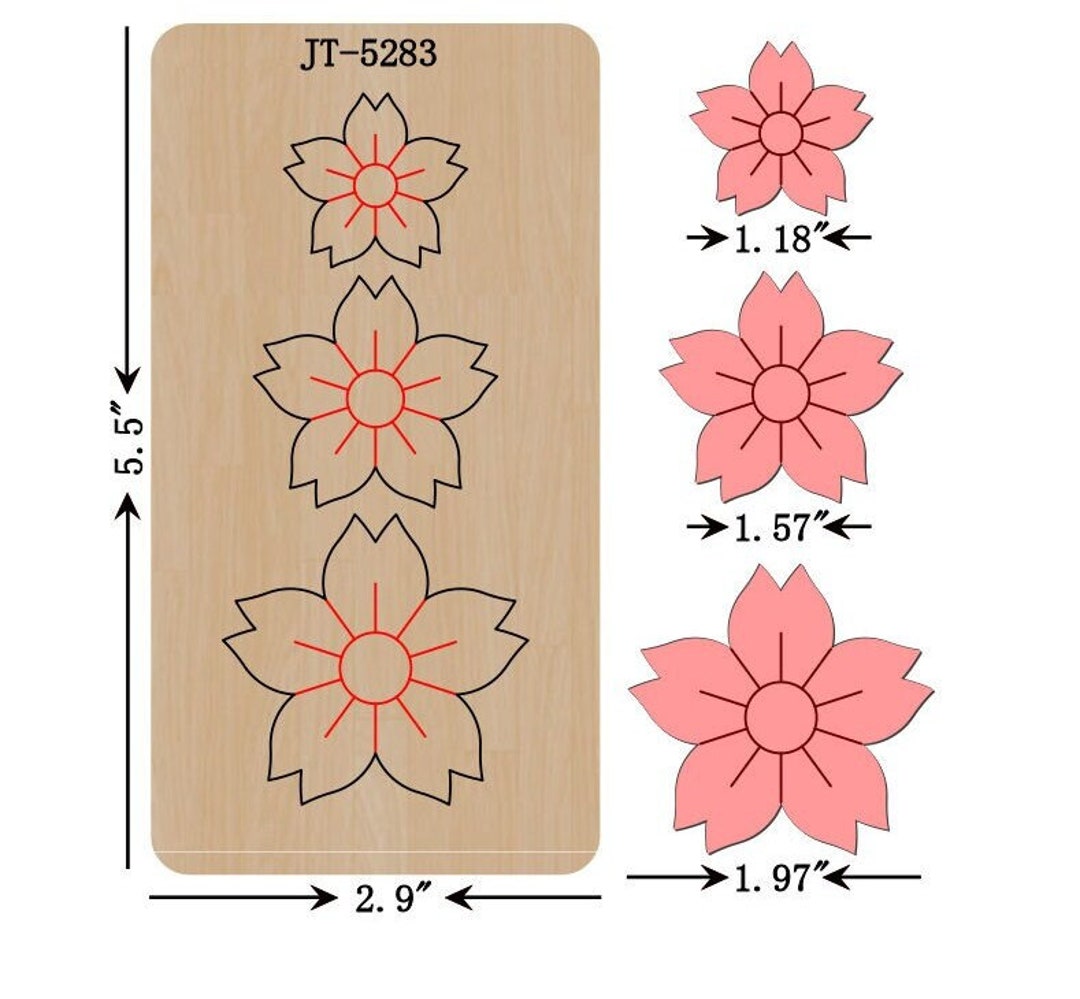 Cut & Emboss Leather Earring Die, 1.18-1.57-1.97 INCH, Embossed Cherry ...