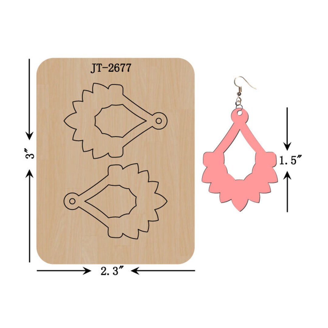 Leather Earring Cutting Die, 1.5 INCH, Scalloped Flower Earring Die ...