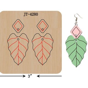 Cut & Emboss Leather Earring Die, 2 INCH, Embossed Leaf Earring Die ...