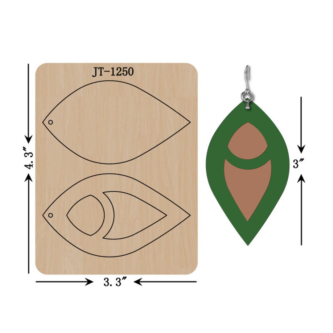 Leather Earring Cutting Die, 3 INCH, Abstract Teardrop Earring Die ...