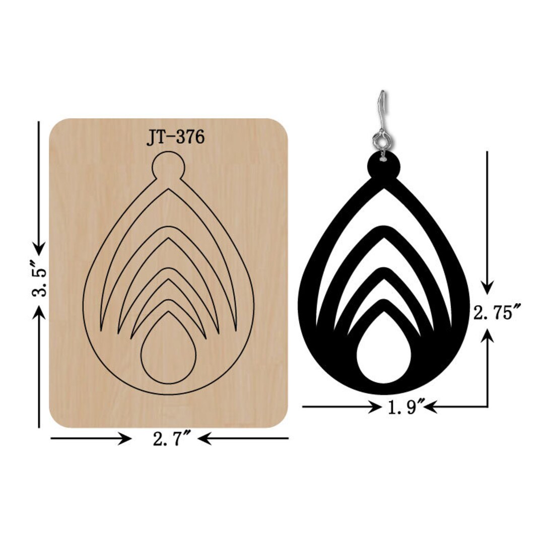 Leather Earring Cutting Die, 2.75 INCH, Abstract Teardrop Earring Die ...