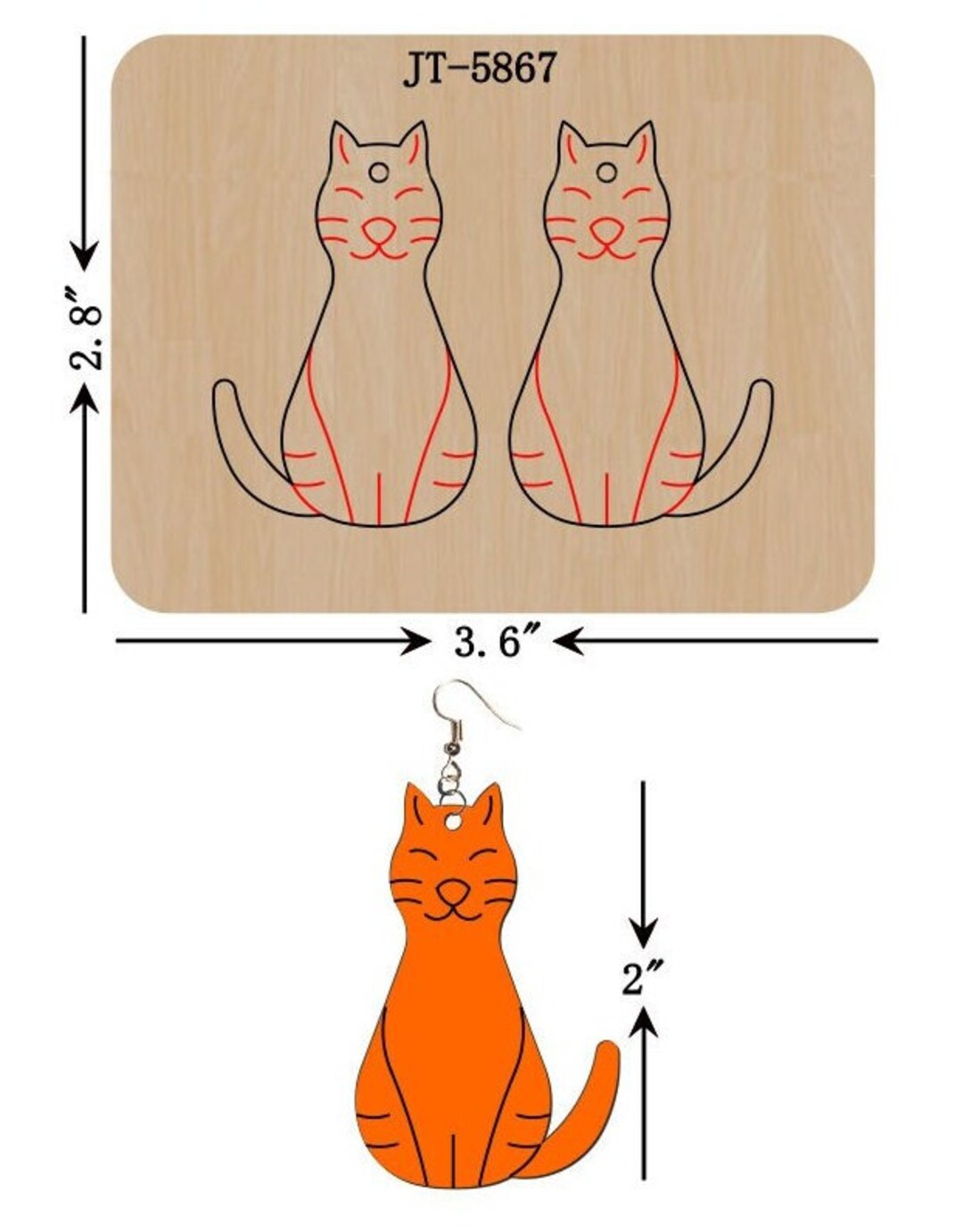 Embossed Cat Leather Earring Die, 2-inch, Sizzix Compatible, JT5867 - Etsy