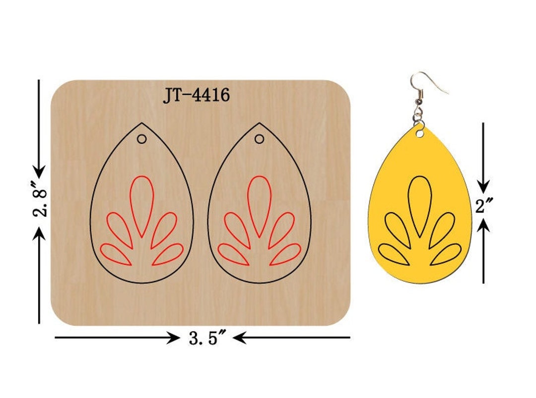 Cut & Emboss Leather Earring Die, 2 INCH, Embossed Flower Earring Die ...