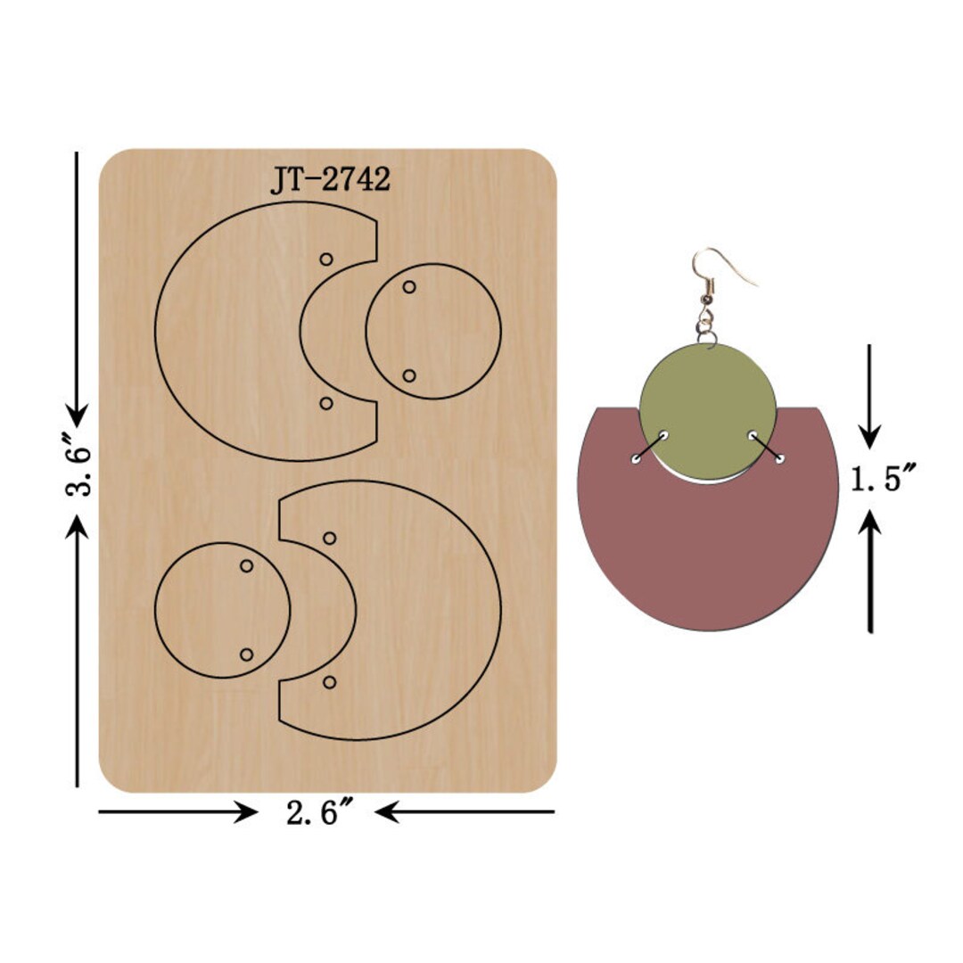 Leather Earring Cutting Die, 1.5 INCH, Oval Cutout Earring Die, Orange ...