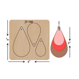 Leather Earring Cutting Die ,3 INCH, Teardrop Earring Die, JT780 - Etsy
