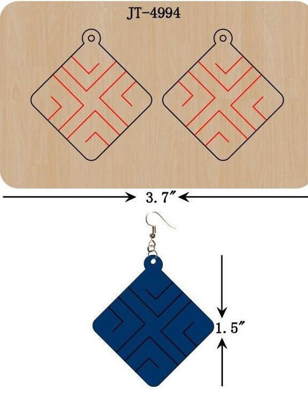 Embossed Chevron Leather Earring Die, 1.5-inch, Sizzix Compatible ...