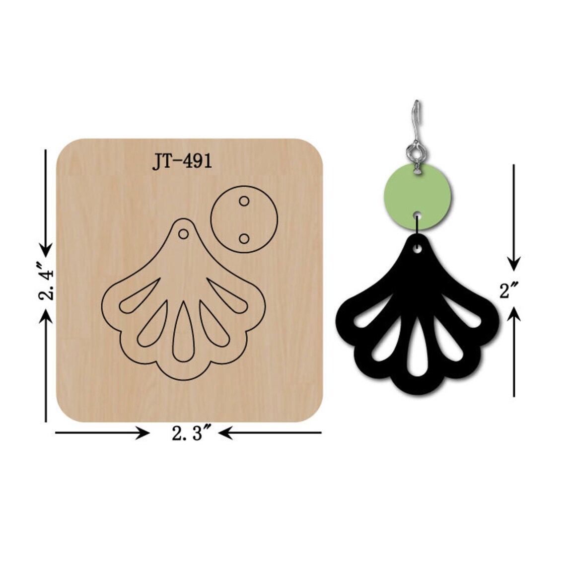 Leather Earring Cutting Die 2 INCH Fan Shape Earring Die - Etsy
