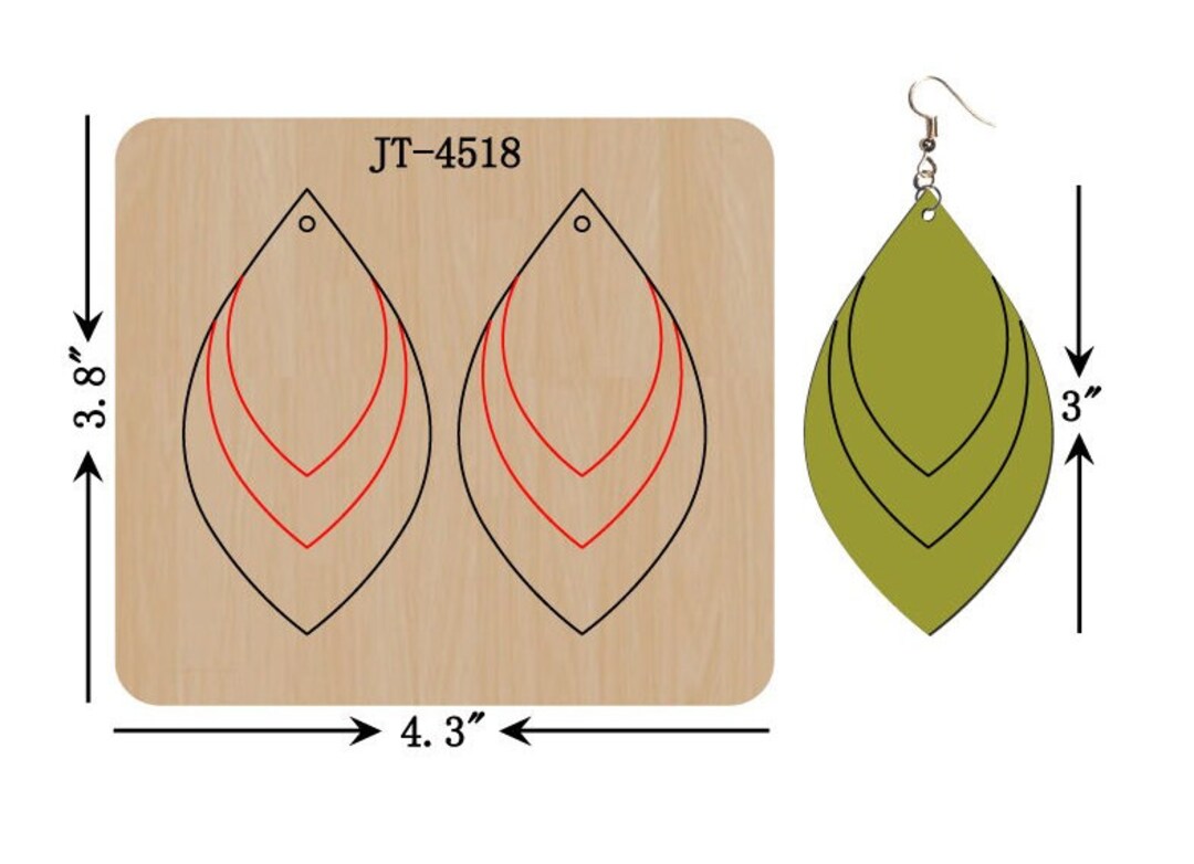 Embossed Teardrop Leather Earring Die, 3-inch, Sizzix Compatible ...