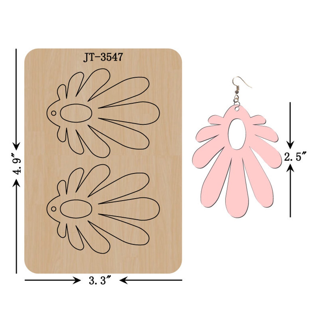 Leather Earring Cutting Die, 2.5 INCH X 1.95 INCH, Flower Earring Die ...