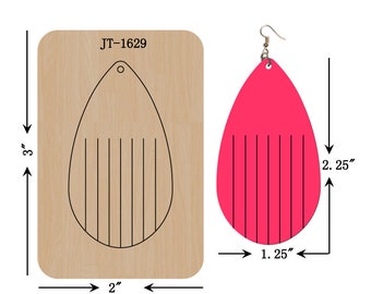 Stacked Leaf Earring Die Cutting, Two Layer Drop Earring Wood Die Cut ...
