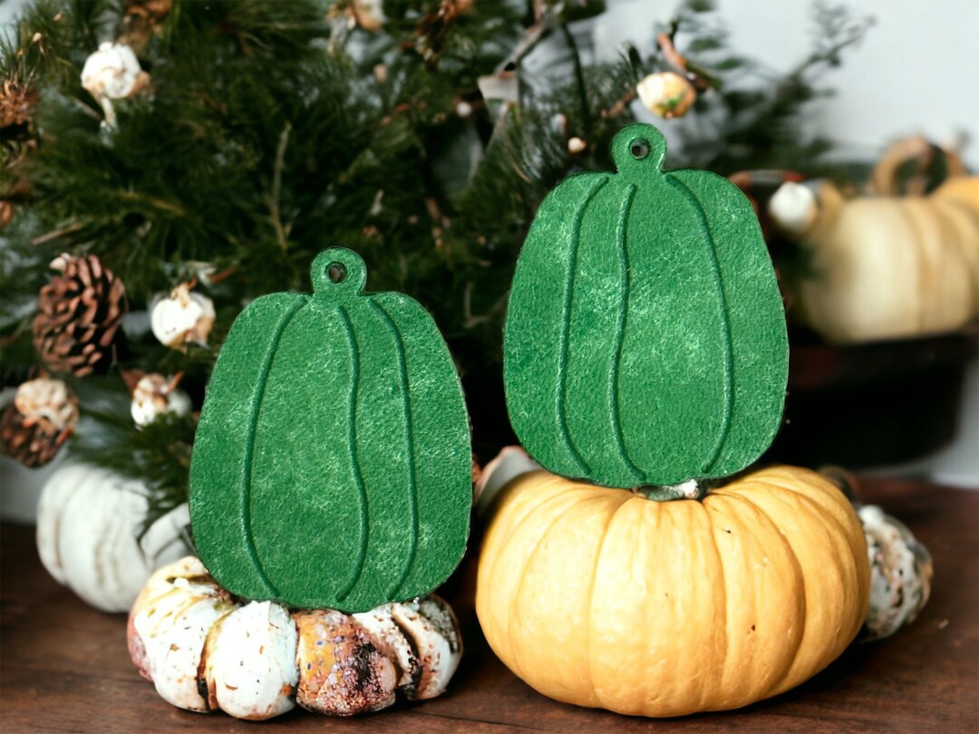 Cut & Emboss Leather Earring Die, 1.75 INCH, Embossed Pumpkin Earring ...