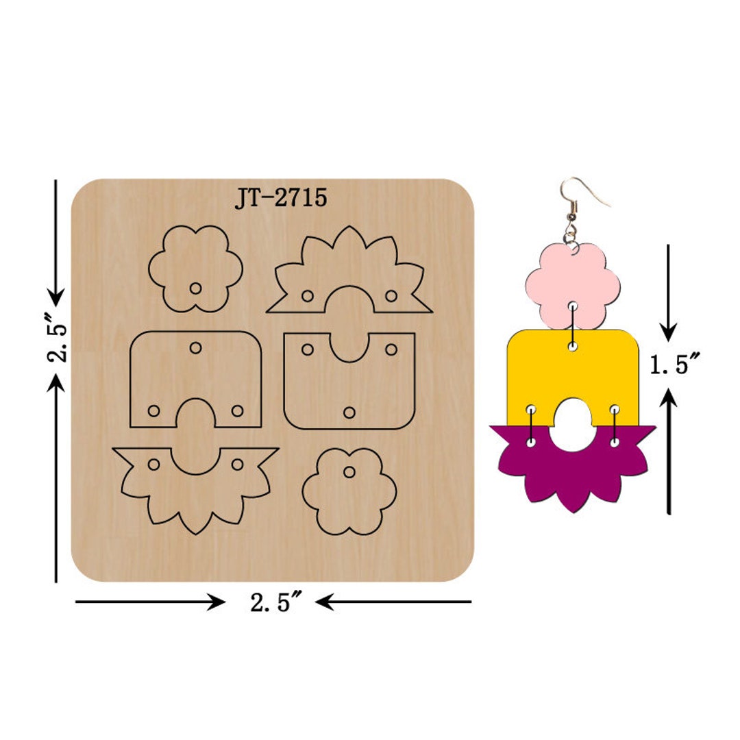 Leather Earring Cutting Die, 1.5 INCH, Flower Earring, Flower Earring ...