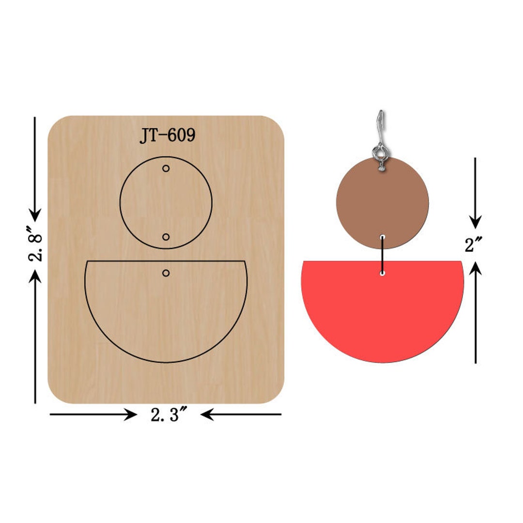 Leather Earring Cutting Die,2 INCH, Circle,disc,half Circle Earring Die ...