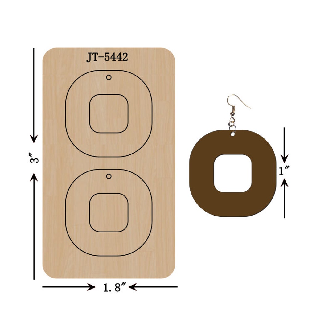 Leather Earring Cutting Die, 1 INCH, Open Curve Square Earring Die ...
