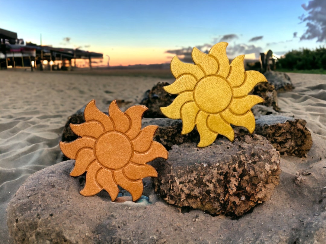 Cut and Emboss Leather Earring Die, 2 INCH, Embossed Sun Earring Die ...
