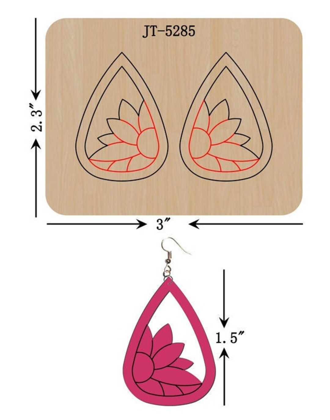 Embossed Sunflower Leather Earring Die, 1.5-inch, Sizzix Compatible ...