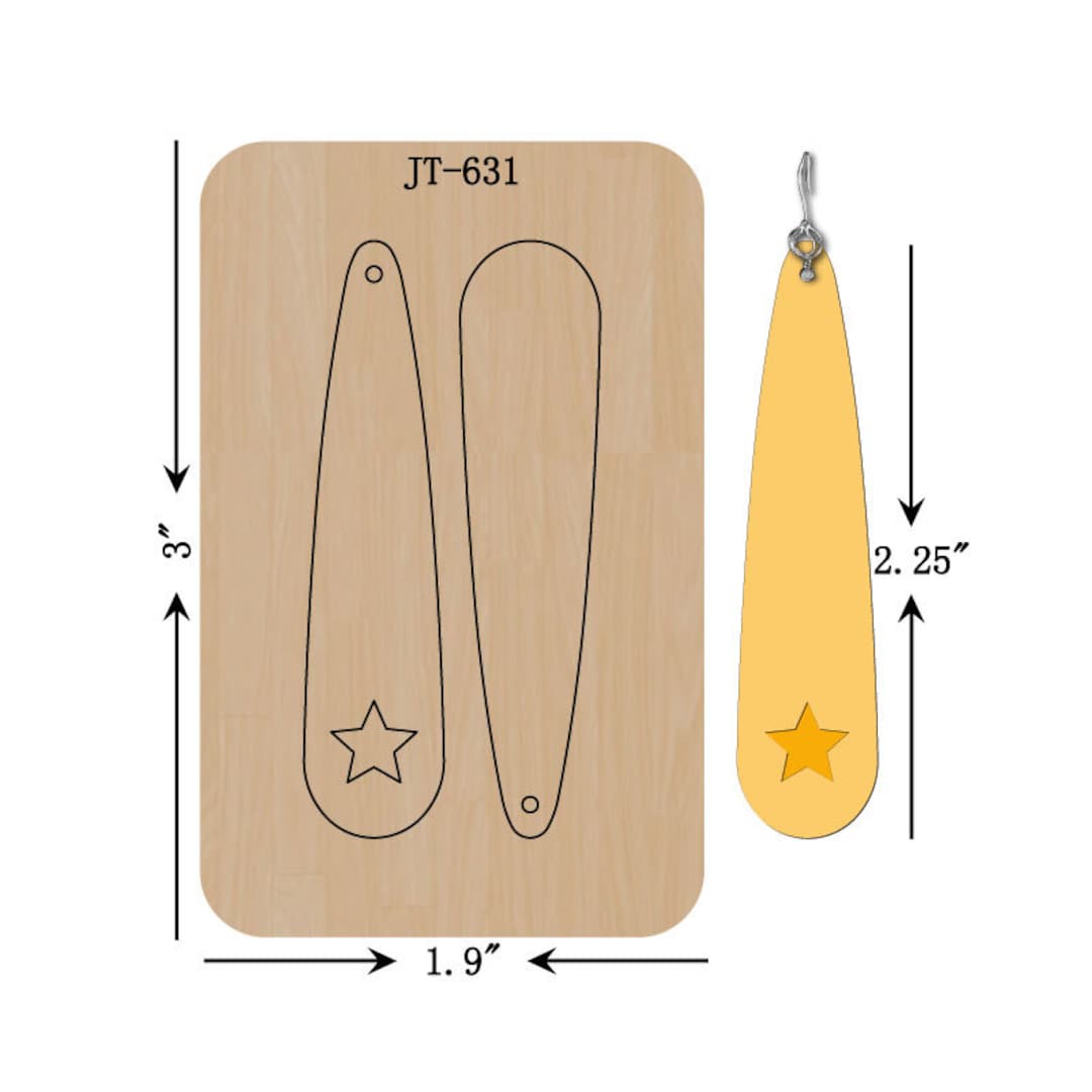 Leather Earring Cutting Die, 2.25 Inch,slim Teardrop Star Earring Die ...
