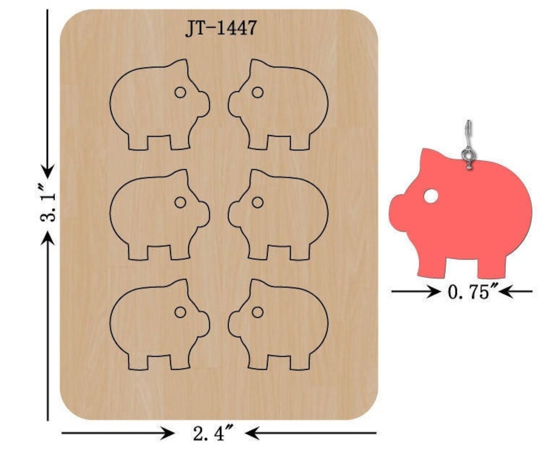 Stud Earring Cutting Die 19MM Mini Pig Stud Earring Die - Etsy