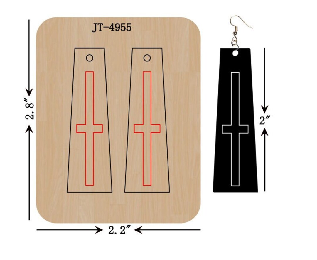 Embossed Cross Earring Die, 2-inch, Sizzix Compatible, JT4955 - Etsy