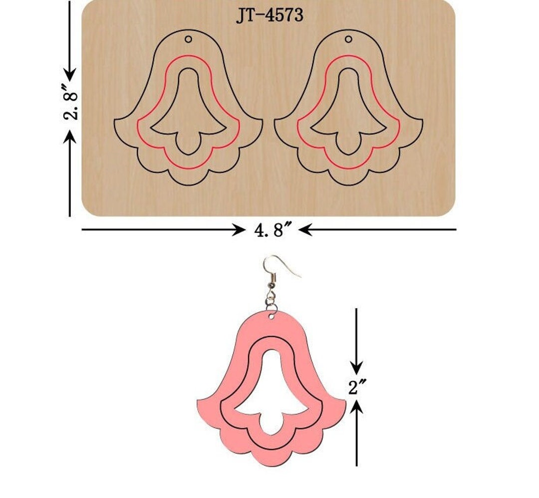 Cut & Emboss Leather Earring Die, 2 INCH X 1.95 INCH, Embossed ...