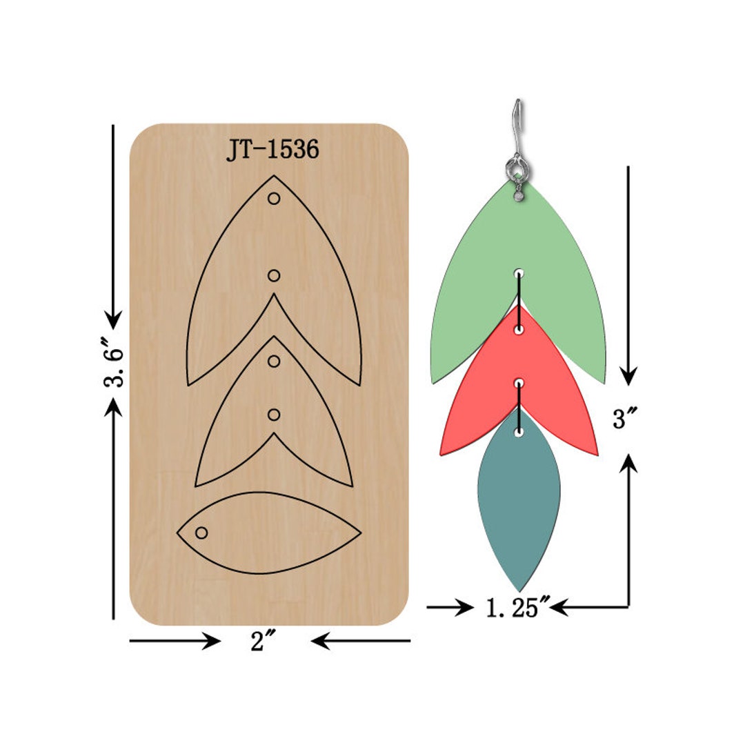 Leather Earring Cutting Die, 3 INCH, Split Petal Flower Earring Die ...