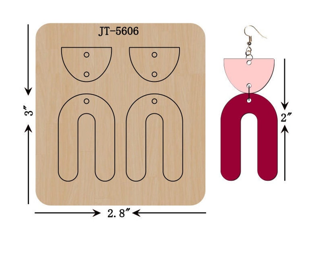 Leather Earring Cutting Die, 2 INCH, Arch Earring Die, Orange Foam ...