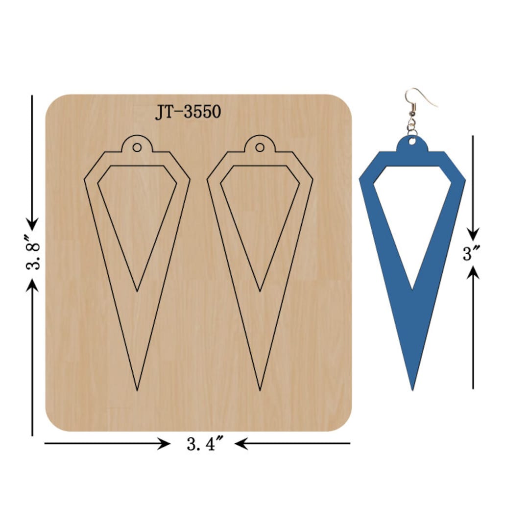 Leather Earring Cutting Die, 3 INCH, Open Pentagon Earring Die, Sizzix ...