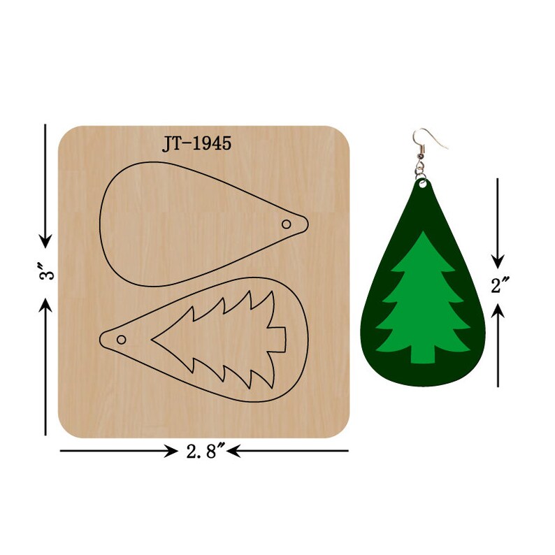 Leather Earring Cutting Die 2 Inchchristmas Earring Tree - Etsy