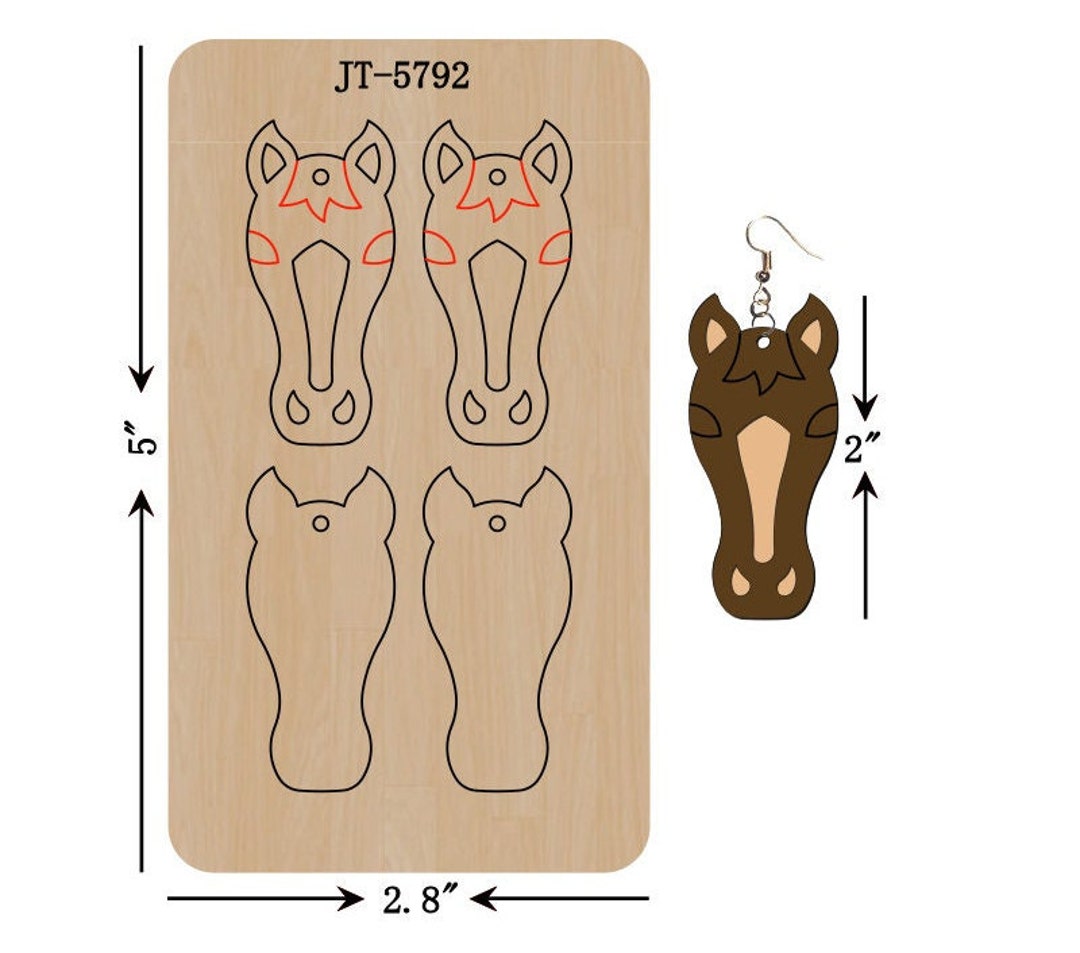 Embossed Horse Leather Earring Die, 2-inch, Sizzix Compatible, JT5792 ...