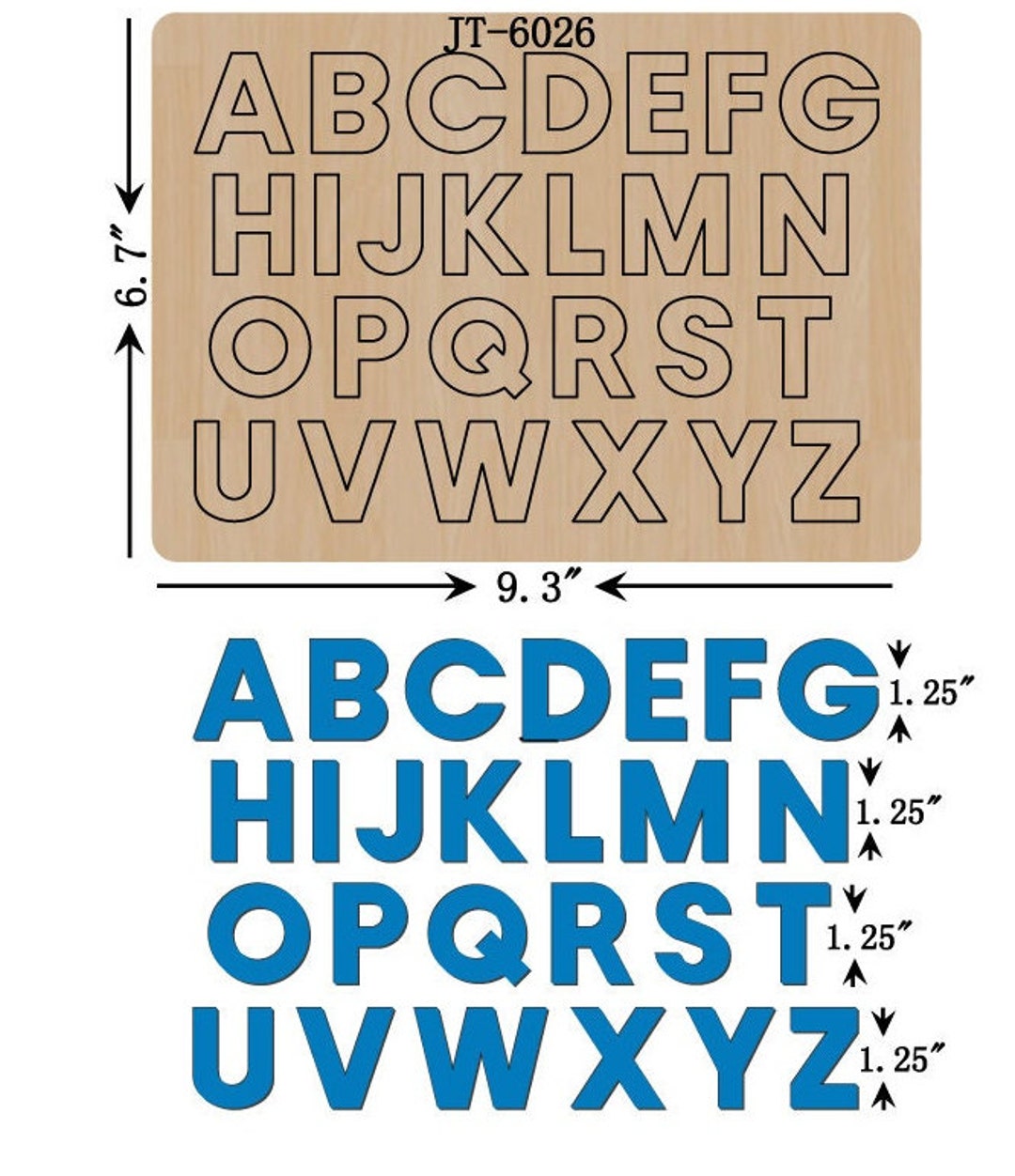 Uppercase Alphabet Leathercraft Cutting Die, 1.25 INCH, Orange Foam ...