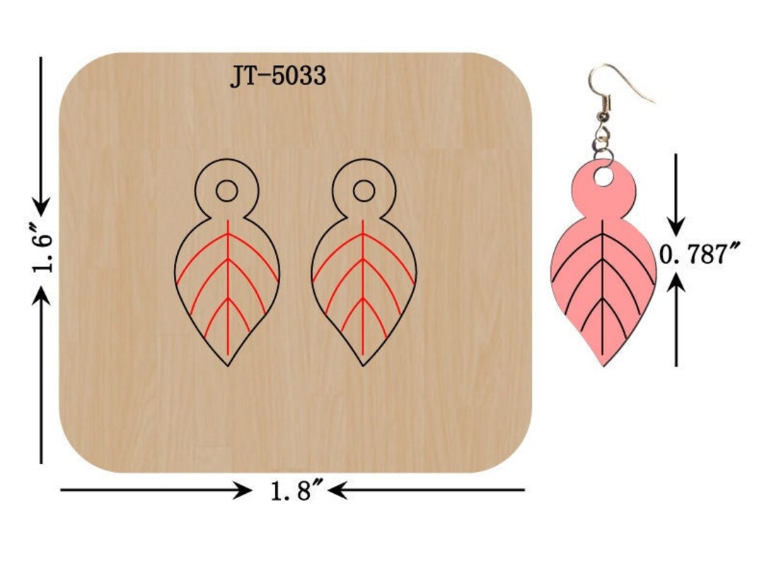 Embossed Small Leaf Earring Die, 0.78 Inch, Sizzix Compatible, JT5033 ...