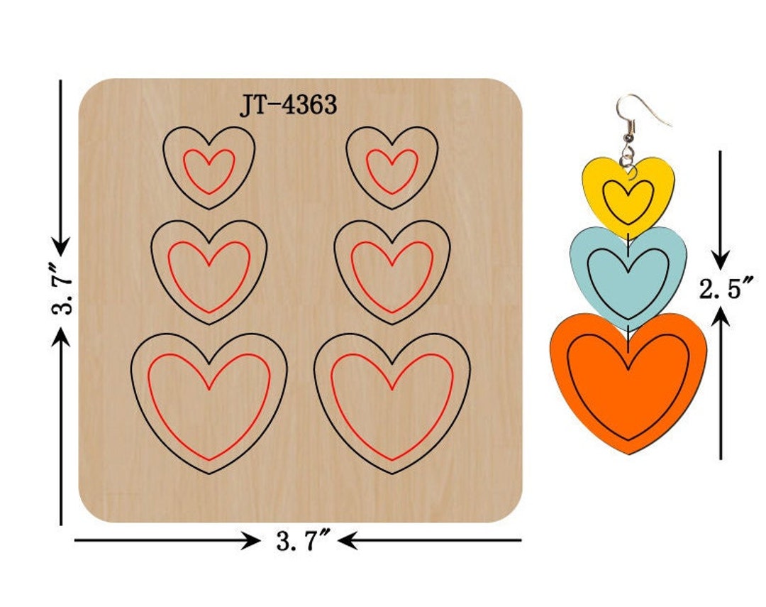 Cut & Emboss Leather Earring Die 2.5 INCH Heart Embossing - Etsy