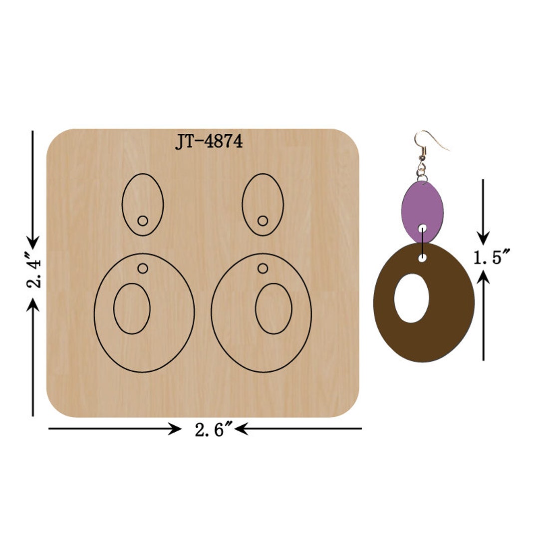 Leather Earring Cutting Die, 1.5 INCH, Open Oval Earring Die, Orange ...