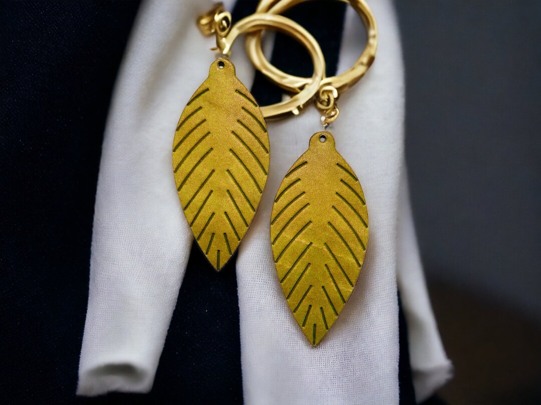 Cut and Emboss Leather Earring Die, 2 INCH, Embossed Leaf Earring Die ...