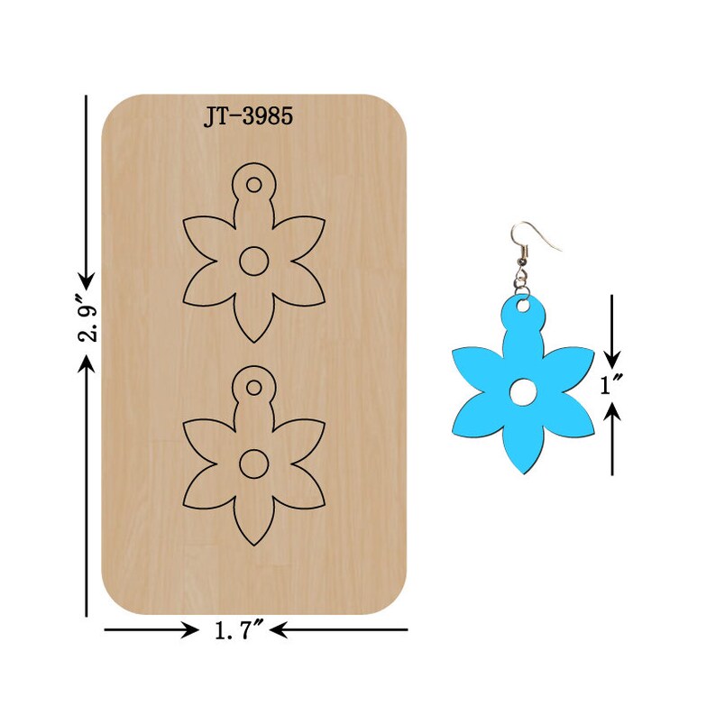 Leather Earring Cutting Die 1 INCH Small Flower Earring - Etsy