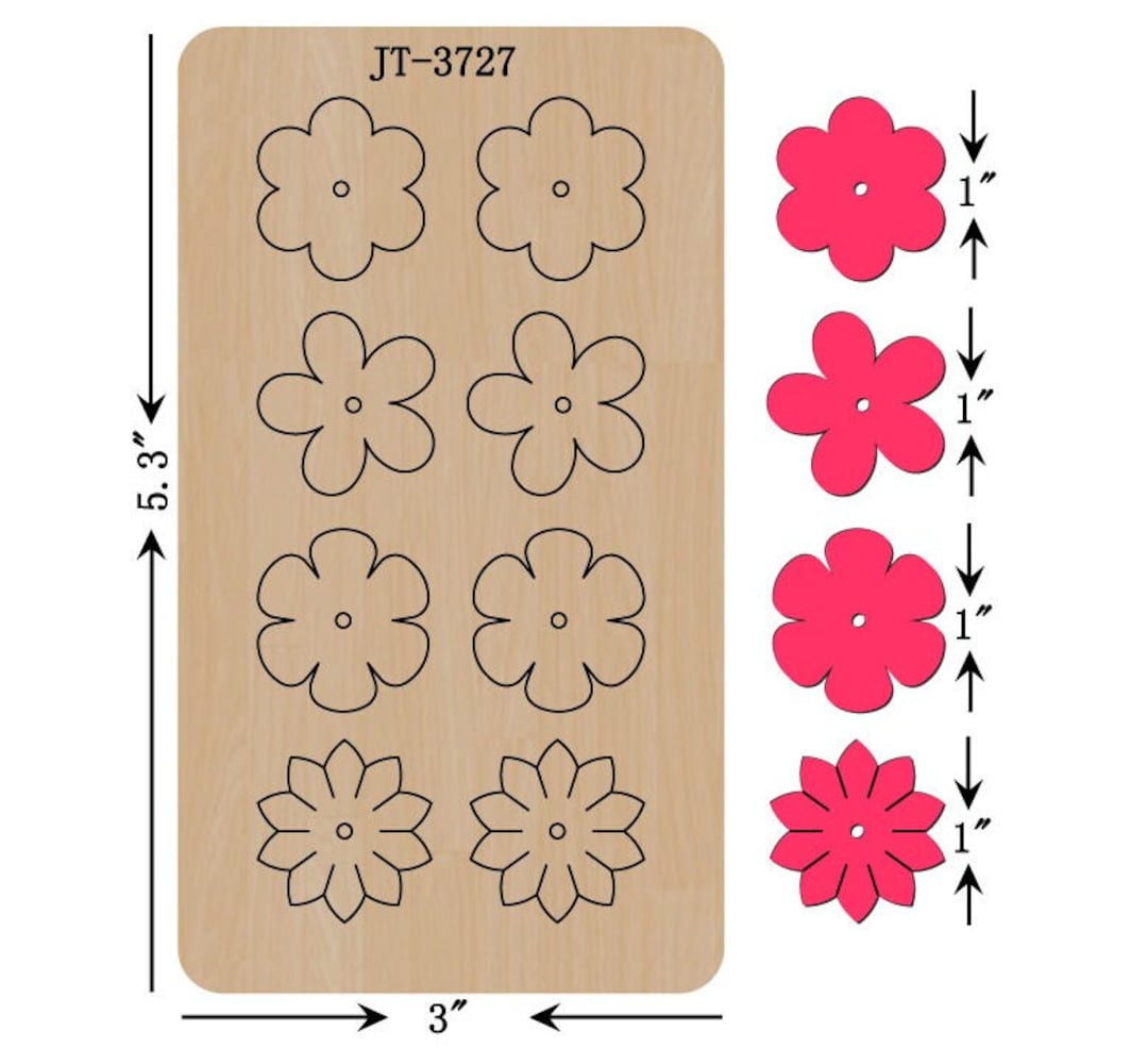 Leather Earring Cutting Die, 1 INCH, Small Flower Earring Die, Orange ...