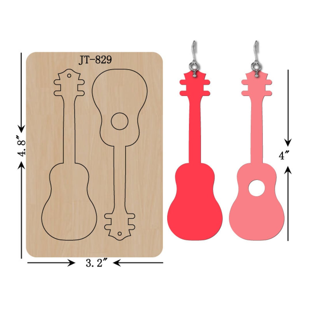 Leather Charm Cutting Die,4 INCH Duo Guitar , Manual Leather Cutting ...