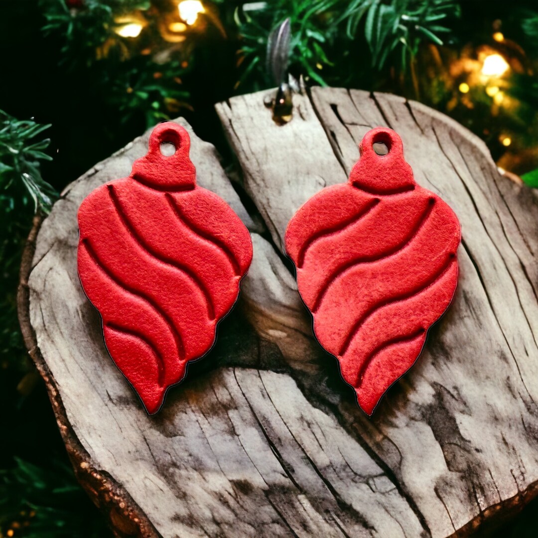 Embossed Ornament Leather Earring Die, 1.5 INCH, Christmas Earring ...