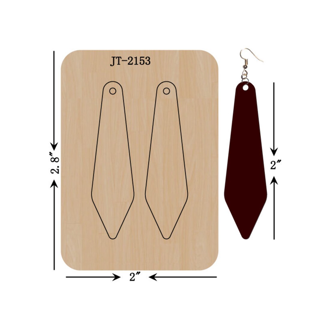 Leather Earring Cutting Die,2 INCH, Slim Teardrop Earring Die, Orange ...