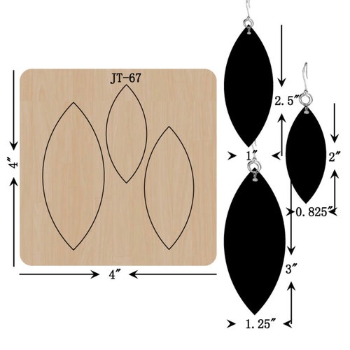 Leather Earring Cutting Die 3 INCH Tropical Leaf Earring - Etsy