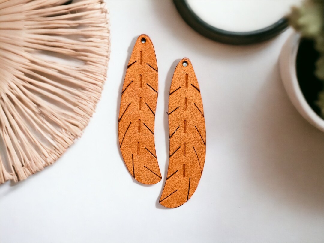 Embossed Feather Leather Earring Die, 3-inch, Sizzix Compatible, JT4536 ...