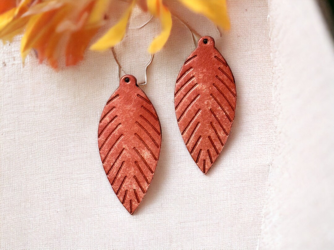 Cut and Emboss Leather Earring Die, 3 INCH, Embossed Leaf Earring Die ...