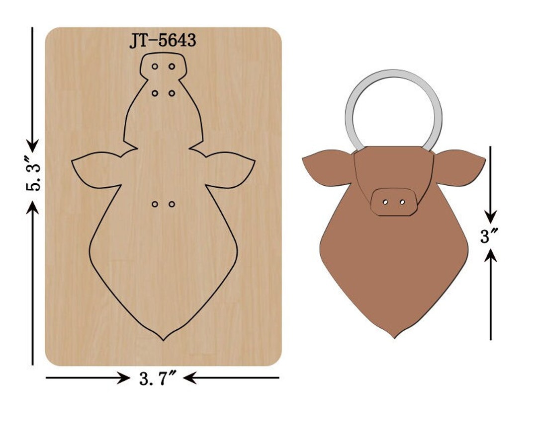 Leathercraft Cutting Die, 3 INCH, Cow Keychain Die, Orange Foam, Sizzix ...