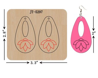 Leather Earring Cutting Die, 1 INCH, Small Flower Earring Die, Orange ...