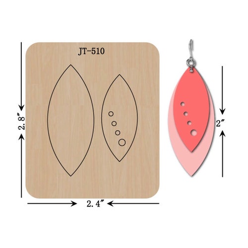 Leather Earring Cutting Die2 INCH Teardrop Heart Cutout - Etsy