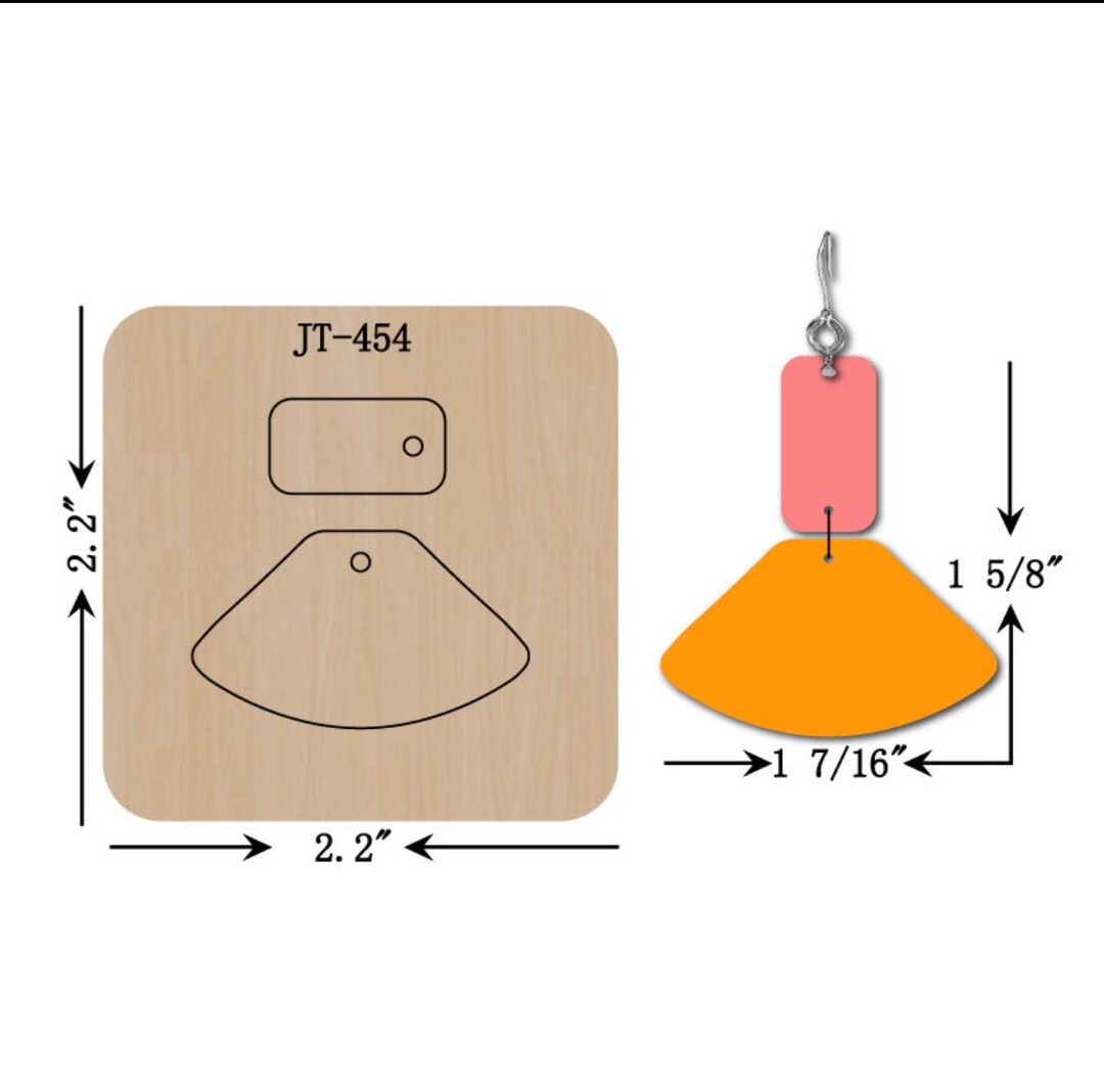 Leather Earring Cutting Die, 1 5/8 INCH, Geometric Earring Die, Sizzix ...